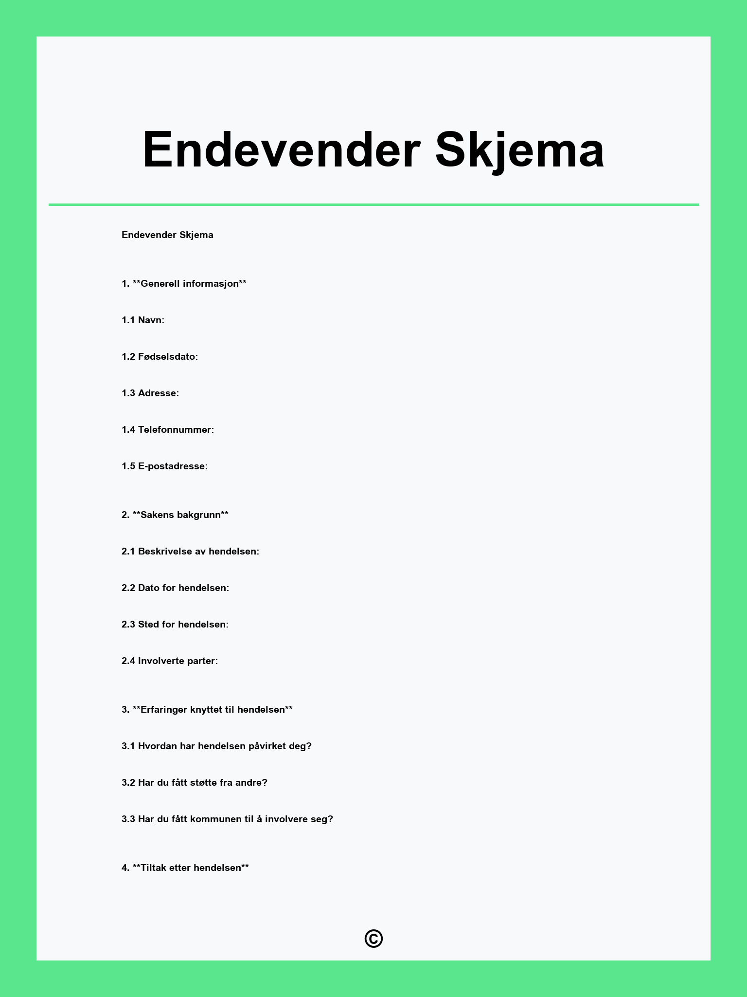 Endevender Skjema
